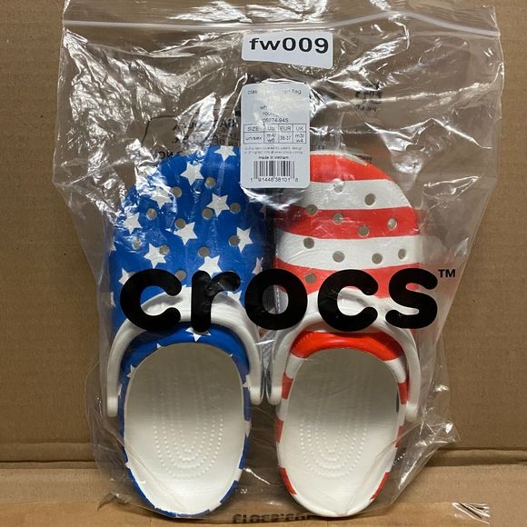 CROCS | Shoes | Crocs Classic Clog American Flag Women Size 6 Red White ...